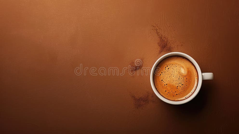 Simple Brown Background with a Cup of Coffee, Copyspace Stock Photo ...