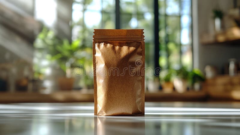 A Simple Brown Bag Placed on a Table with No Other Objects in Sight ...