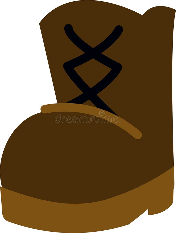 Simple Brown Boot Cartoon stock illustration. Illustration of icon ...