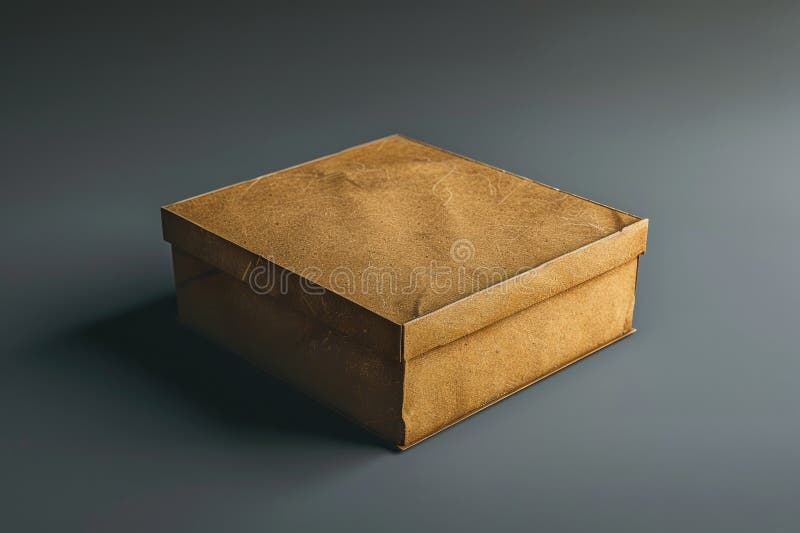 Simple Brown Box Sits Table Plain Background Stock Photos - Free ...