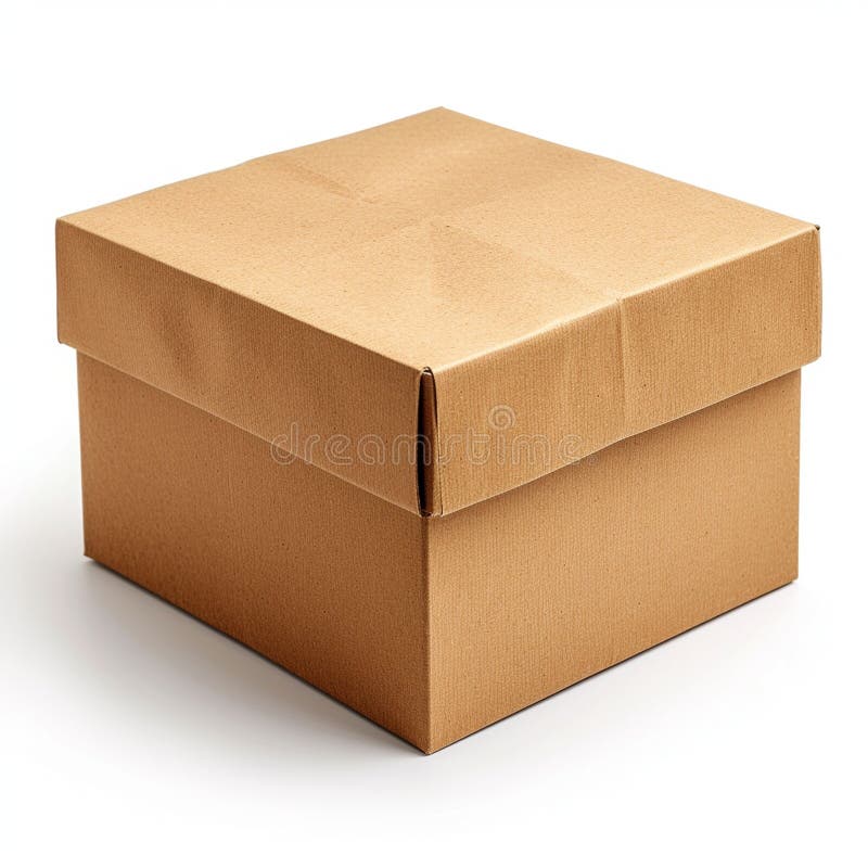 A Simple Brown Cardboard Box with a Lid, Perfect for Storage. Stock ...