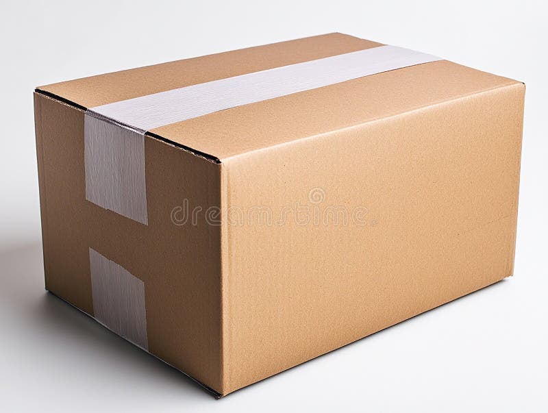 A Simple Brown Cardboard Box Ready for Shipping and Storage Stock ...