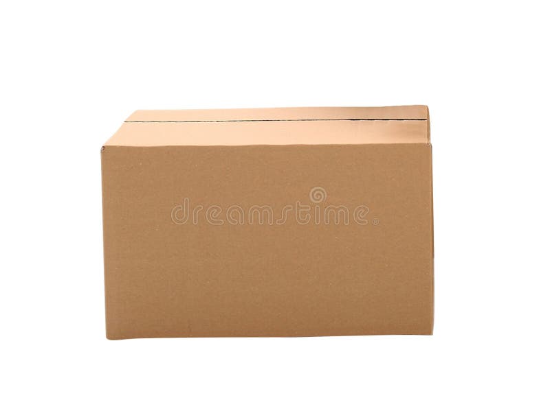 Simple Brown Carton Box on White Stock Photo - Image of container ...