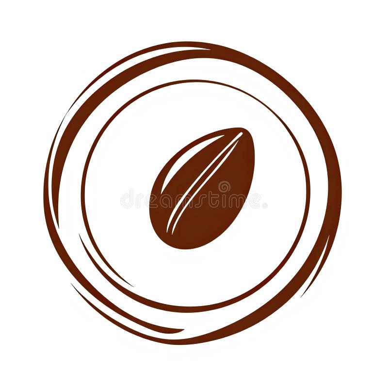 Simple Brown Coffee Bean Icon Stock Illustration - Illustration of ...