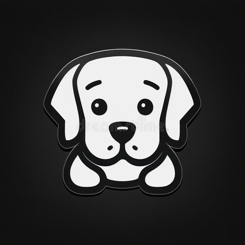 Simple Black Dog Logo on White Background Generative AI Stock ...