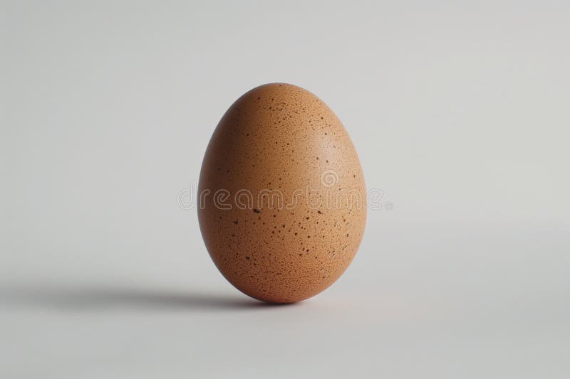 Single Brown Egg Standing Upright on White Background Stock Photo ...