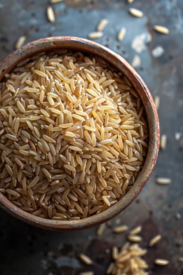 A Simple Brown Rice Bowl on a Table, Ready for Use Stock Image - Image ...