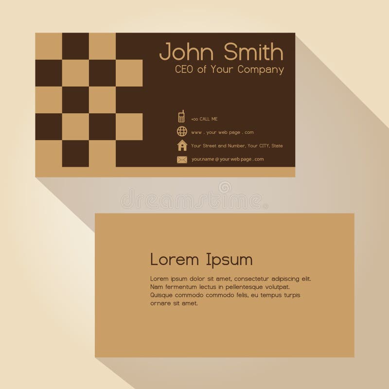 Simple Brown Simple Business Card Design Stock Vector - Illustration of ...