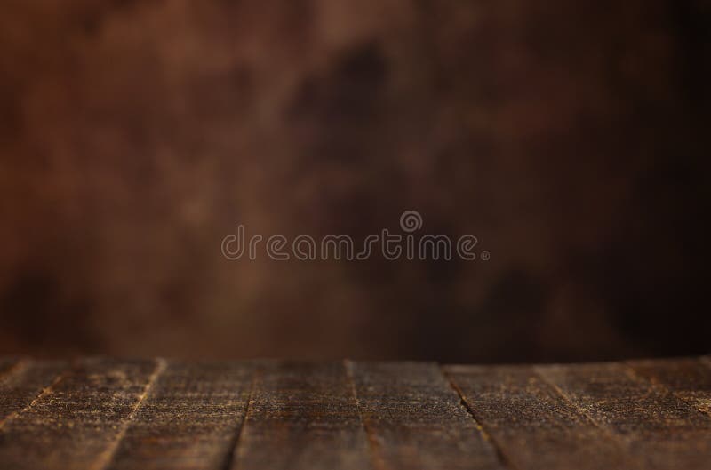 A Simple Brown Wood Table with a Blank Brown Background Stock Photo ...