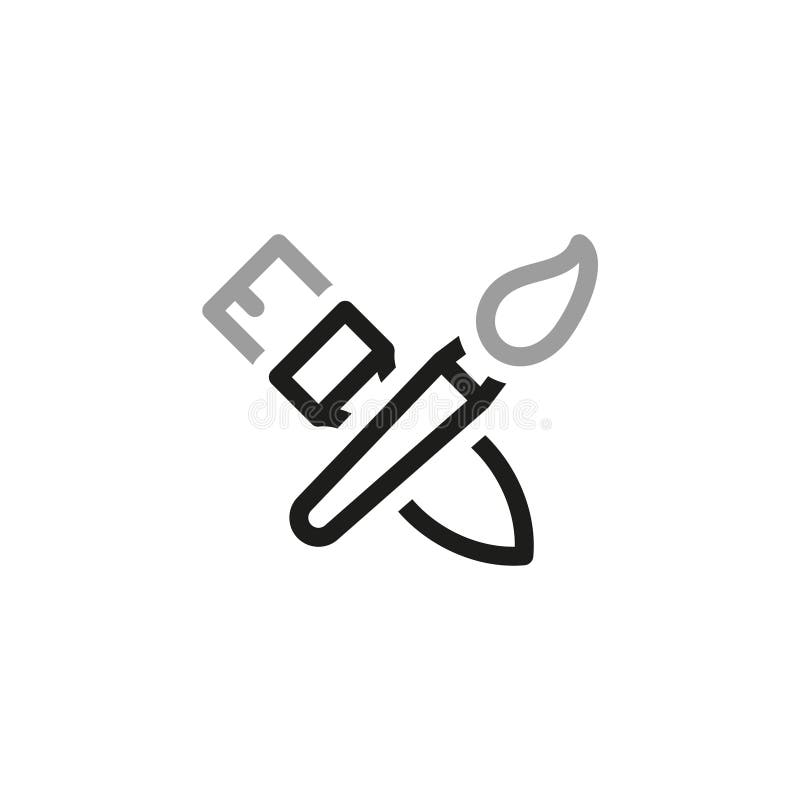 Simple Brushes and Painting Related Vector Line Icons. Brushes Set ...