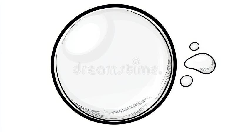 Simple Bubble Outline, Coloring Page Style, Isolated on White ...