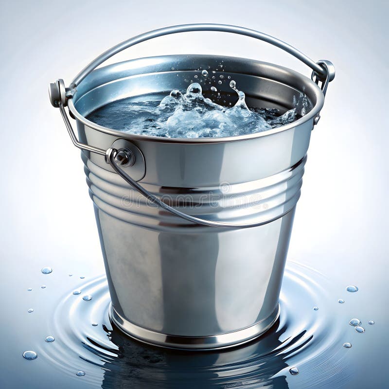 A Simple Bucket Displayed Against a White Background Stock Illustration ...
