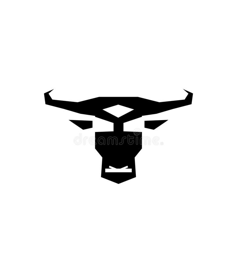 Simple Buffalo Head Logo Design Stock Illustration - Illustration of ...