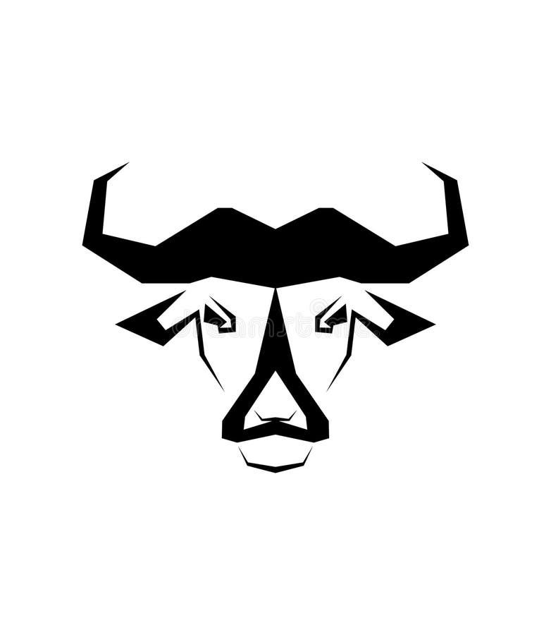 Simple Buffalo Head Logo Design Stock Illustration - Illustration of ...