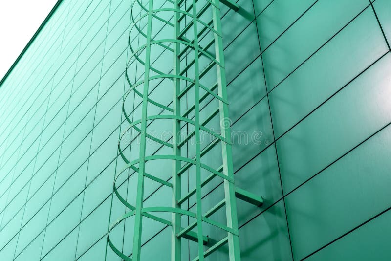 A Simple Building Outdoors, Fire Escape Ladder, Emergency Exit Stock ...