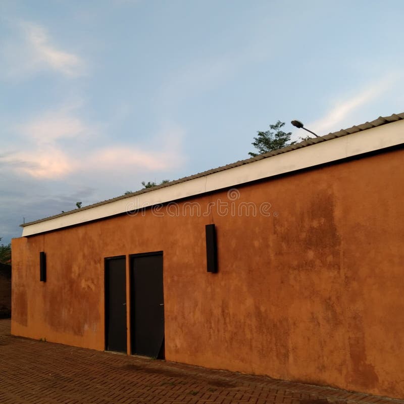 A Simple Building on a Sports Field Stock Image - Image of wall, wood ...