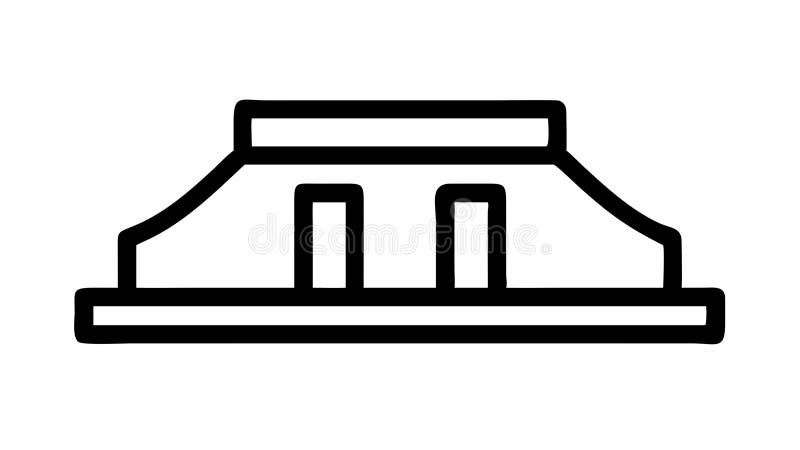 Simple Building Structure Outline with Windows Architecture Graphic ...