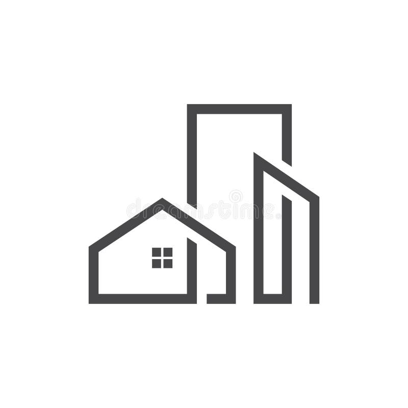Simple Building Symbol Logo Vector Icon Illustration Stock Vector ...