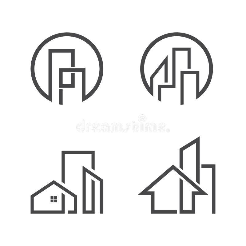 Simple Building Symbol Logo Vector Icon Illustration Stock Vector ...