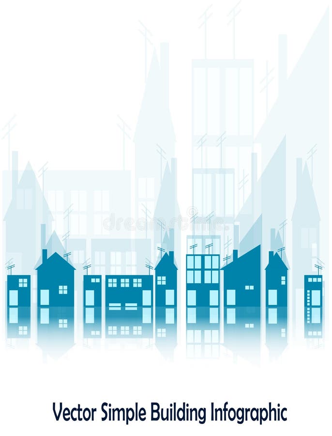 Simple buildings stock vector. Illustration of white - 42715523