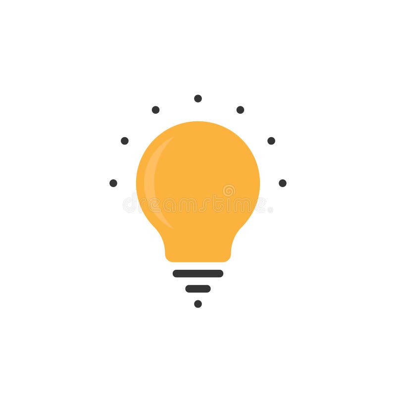 Simple bulb icon with dots stock vector. Illustration of fluorescent ...