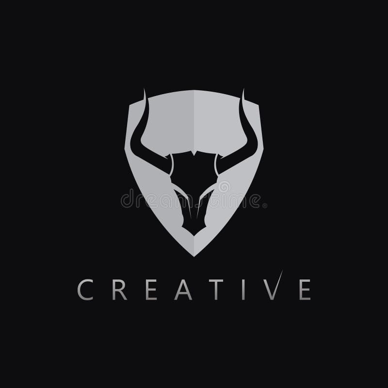 Simple Bull Head Logo Vector Design Symbol of Strength Courage and ...