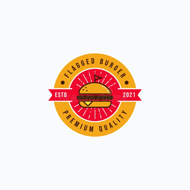 Simple Burger Restaurant Logo Vector Illustration Design. Modern Cafe ...