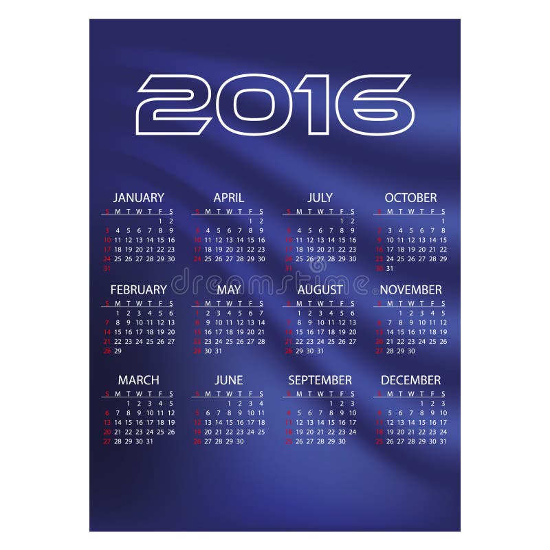 2016 Simple Business Wall Calendar Black and Color Stripes Eps10 Stock ...
