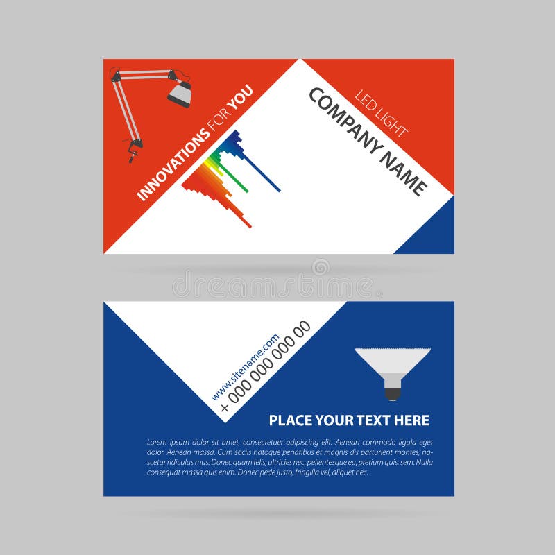 Simple Business Card - LED Spotlight Stock Vector - Illustration of ...