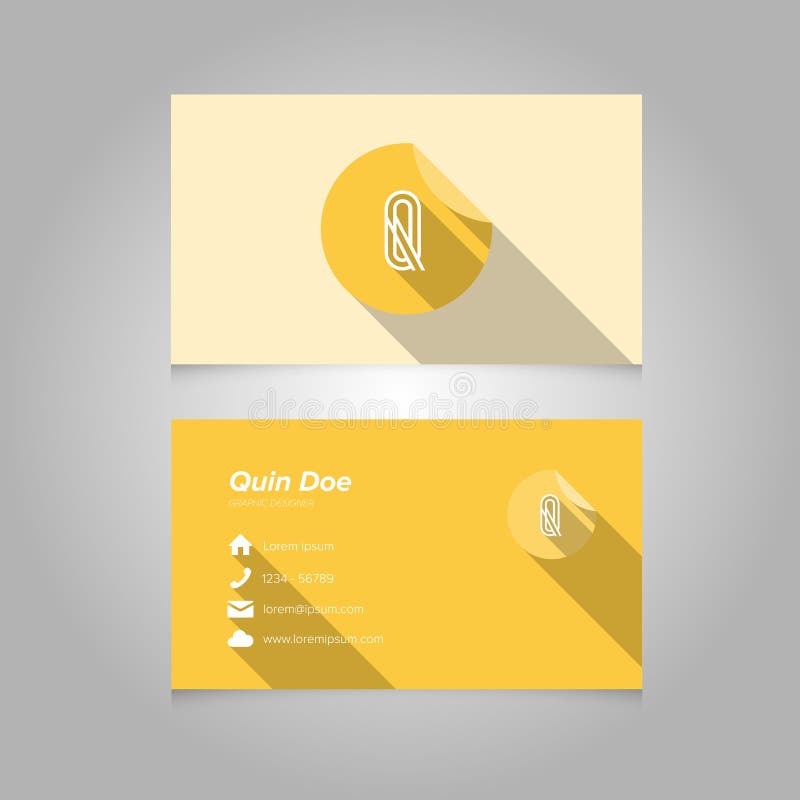 Simple Business Card Template with Alphabet Letter Q Stock Vector ...