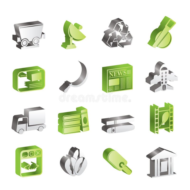 Simple Business and Industry Icons Stock Vector - Illustration of ...
