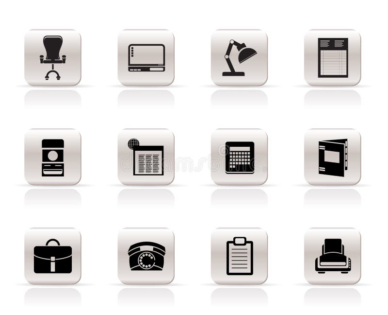 Simple Business, Office and Firm Icons Stock Vector - Illustration of ...