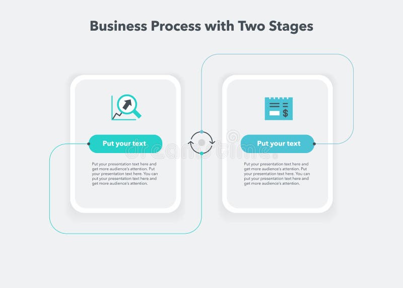 Simple Business Process Diagram with Two Stages Stock Vector ...