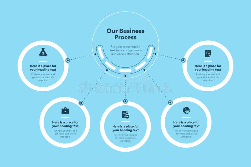 Simple Business Process Template with Five Steps - Blue Version Stock ...