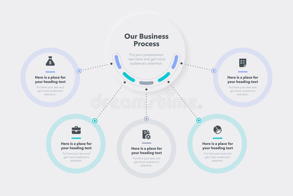 Simple Business Process Template with Five Steps Stock Vector ...