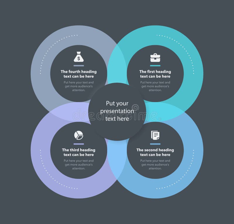 Simple Business Process Template with Four Stages - Dark Version Stock ...