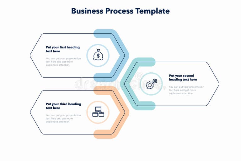 Simple Business Process Template with Three Colorful Stages Stock ...