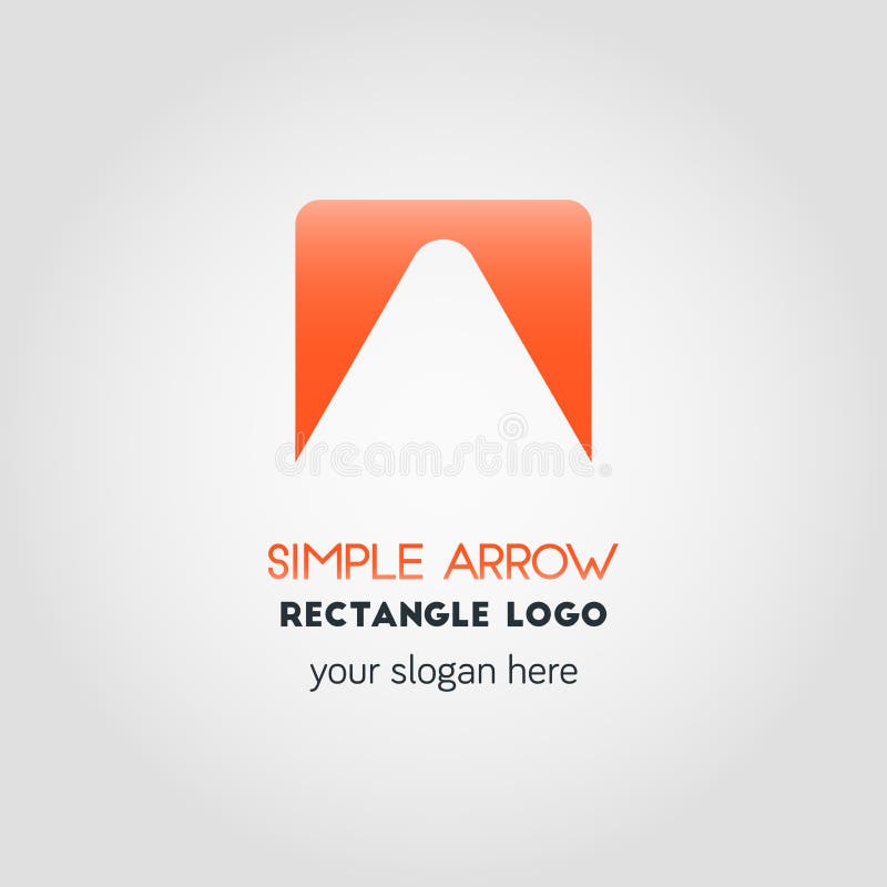 Simple Business Vector Logo Template in Orange Gradient Rectangle. Up ...