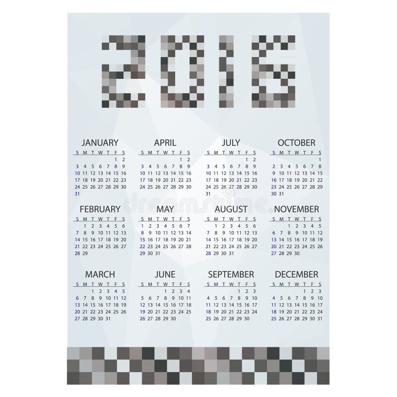 2016 Simple Business Wall Calendar Grayscale Bricks Eps10 Stock Vector ...