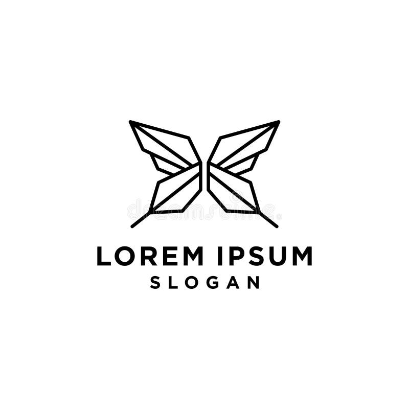 Simple Butterfly Logo Design Vector Line Outline Monoline Icon ...