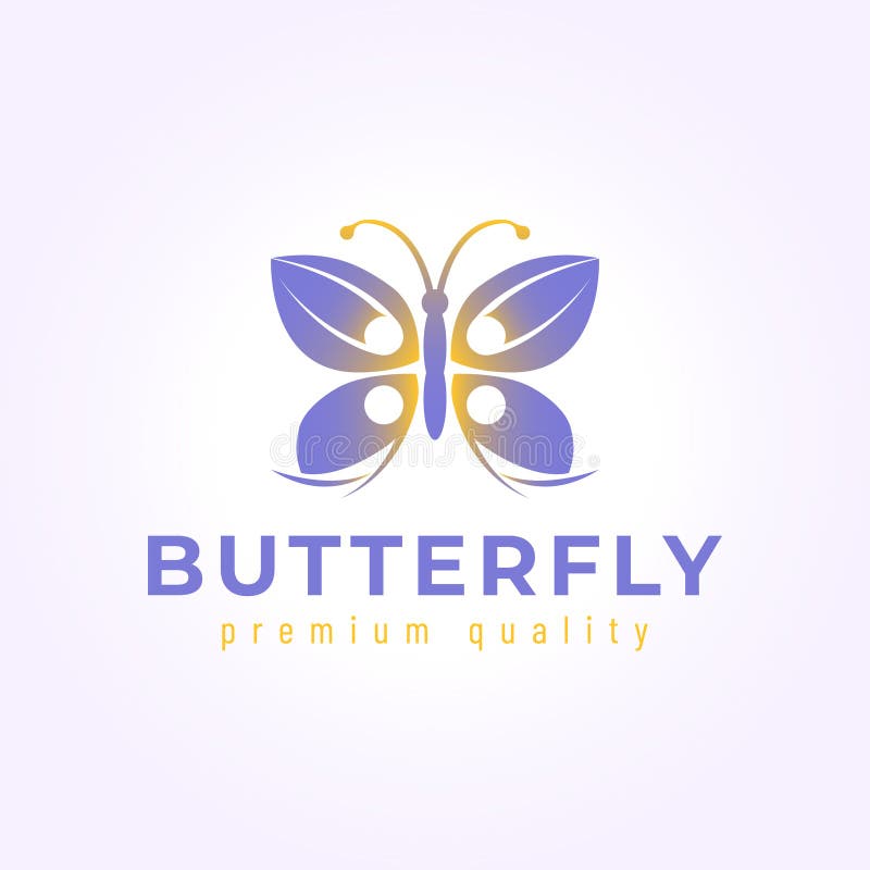 Simple Butterfly Logo Icon Vector Design, Illustration Vintage of ...