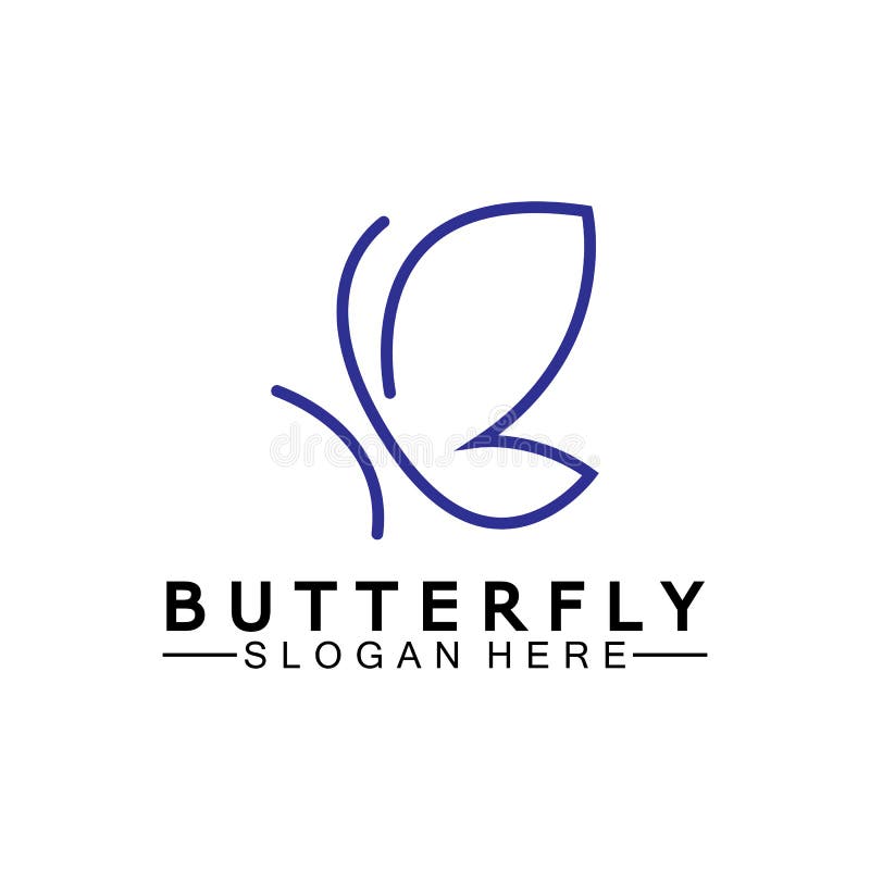 Simple Butterfly Monoline Logo-Vector Illustration Stock Vector ...
