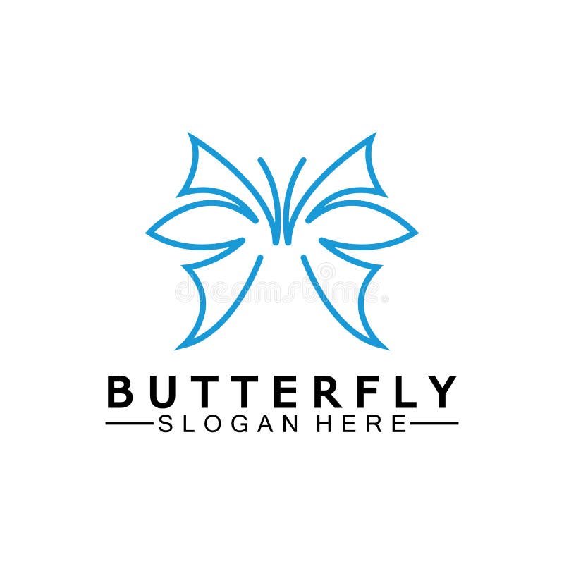 Simple Butterfly Monoline Logo-Vector Illustration Stock Vector ...