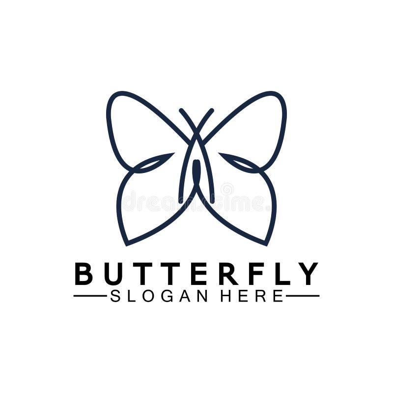 Simple Butterfly Monoline Logo-Vector Illustration Stock Vector ...