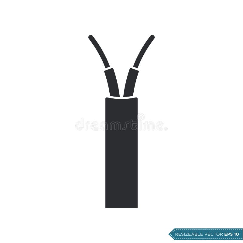 Black Color Simple Cable Wire Icon Vector Template Illustration Design ...