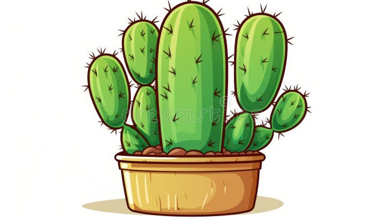 Simple Cactus Illustration AI Generated Stock Illustration ...