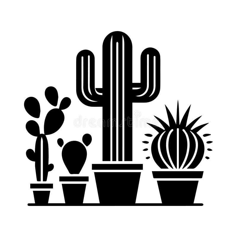 Simple Cactus Icon with Modern Logo and Illustration Design. Stock ...
