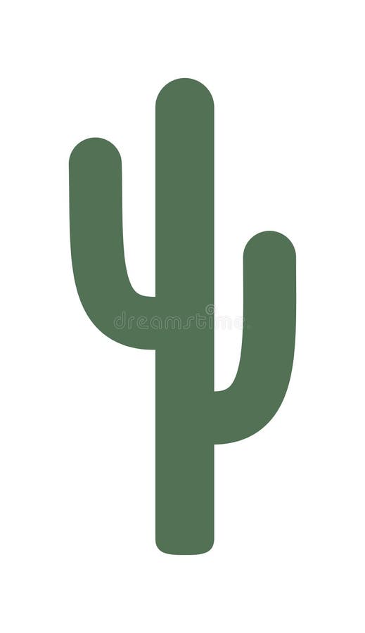 Simple Cactus Vector Illustration Isolated on White Background Stock ...