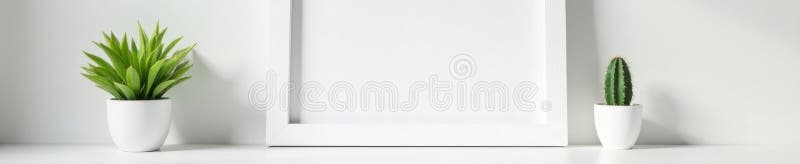 Simple Cactus, White Frame Mockup, Bright Desk, Blank, Visual, Style ...