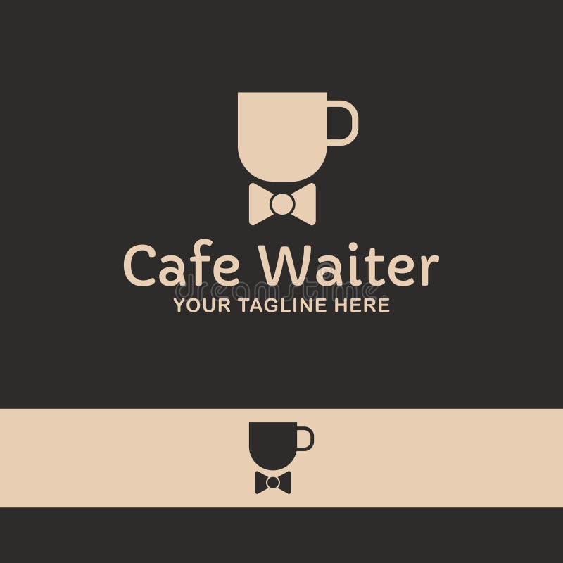 Simple Cafe Waiter Logo Design Stock Vector - Illustration of ...